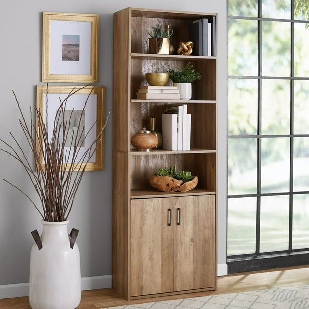 Mainstays Traditional 5 Shelf Bookcase with Doors - Walmart.ca