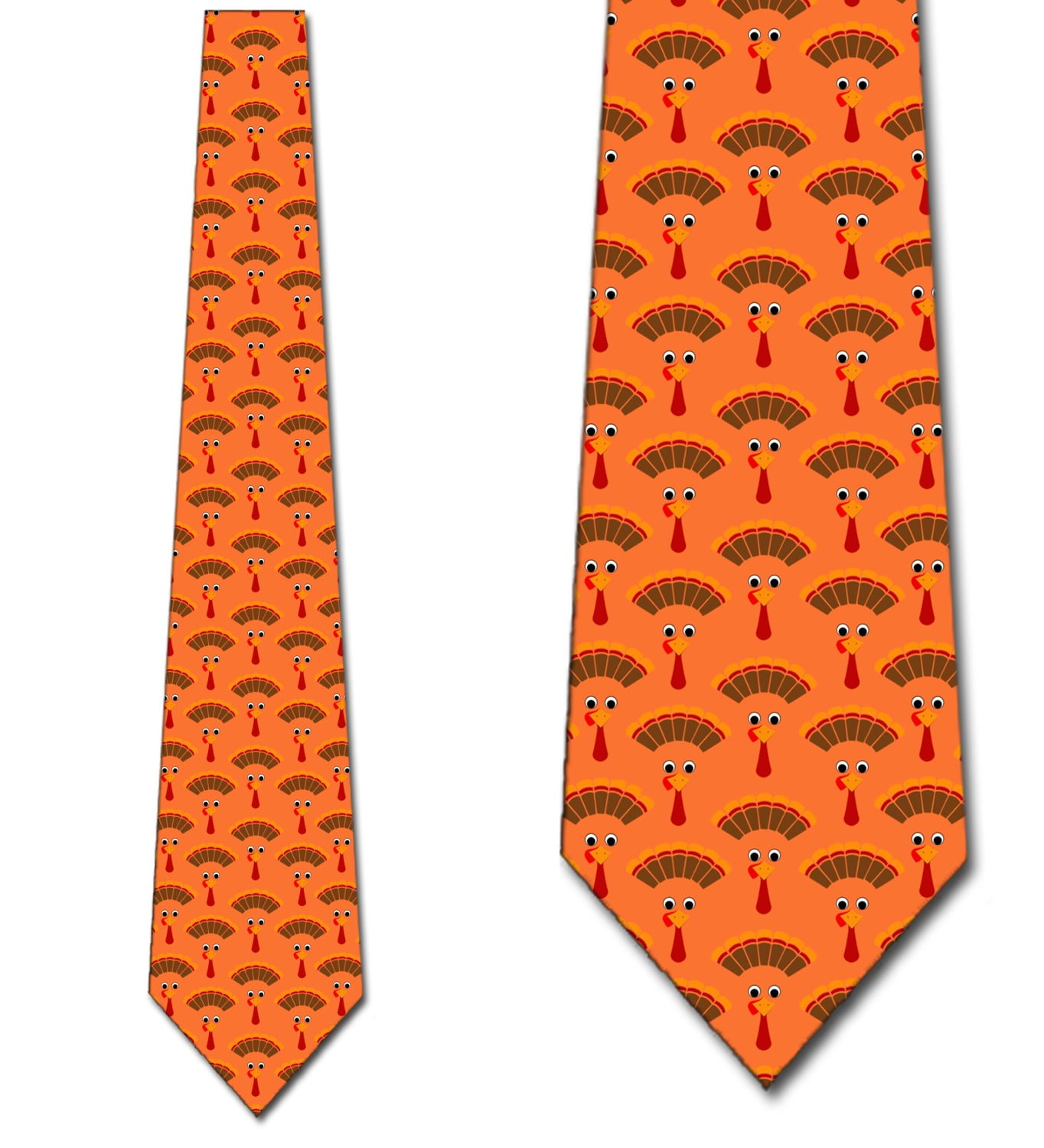 Turkey Ties Mens Holiday Thanksgiving Necktie by Three Rooker - Walmart.com