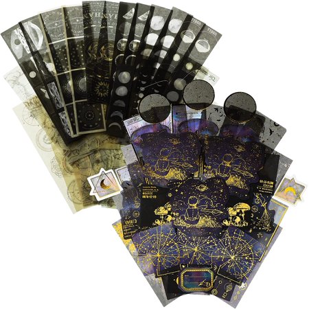 100 Sheets Vintage Astronomy Washi Stickers Gold Foil Space Washi ...