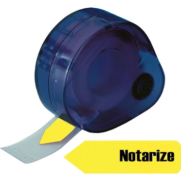 Post-it Message Flags, "Notarize", Yellow, 1 in. Wide, 50/Dispenser, 2 ...