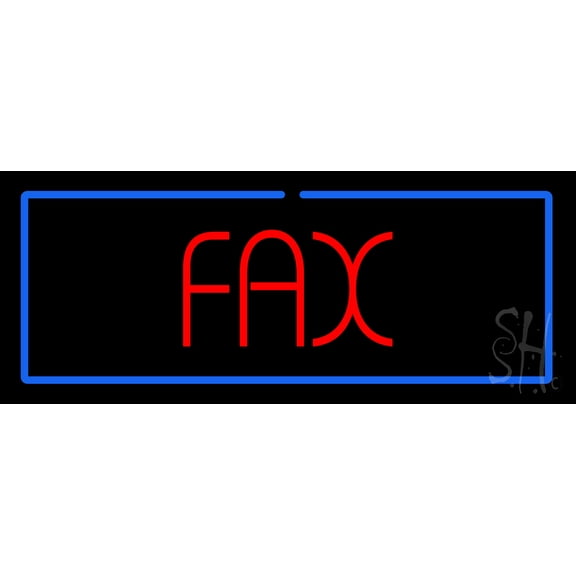 Red Cellular Blue Border LED Neon Sign 13 x 32 - inches, Clear Edge Cut ...