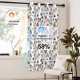 Bulldog and Dog Paw Print White Blackout Curtains,Triple Weaved Fabric ...