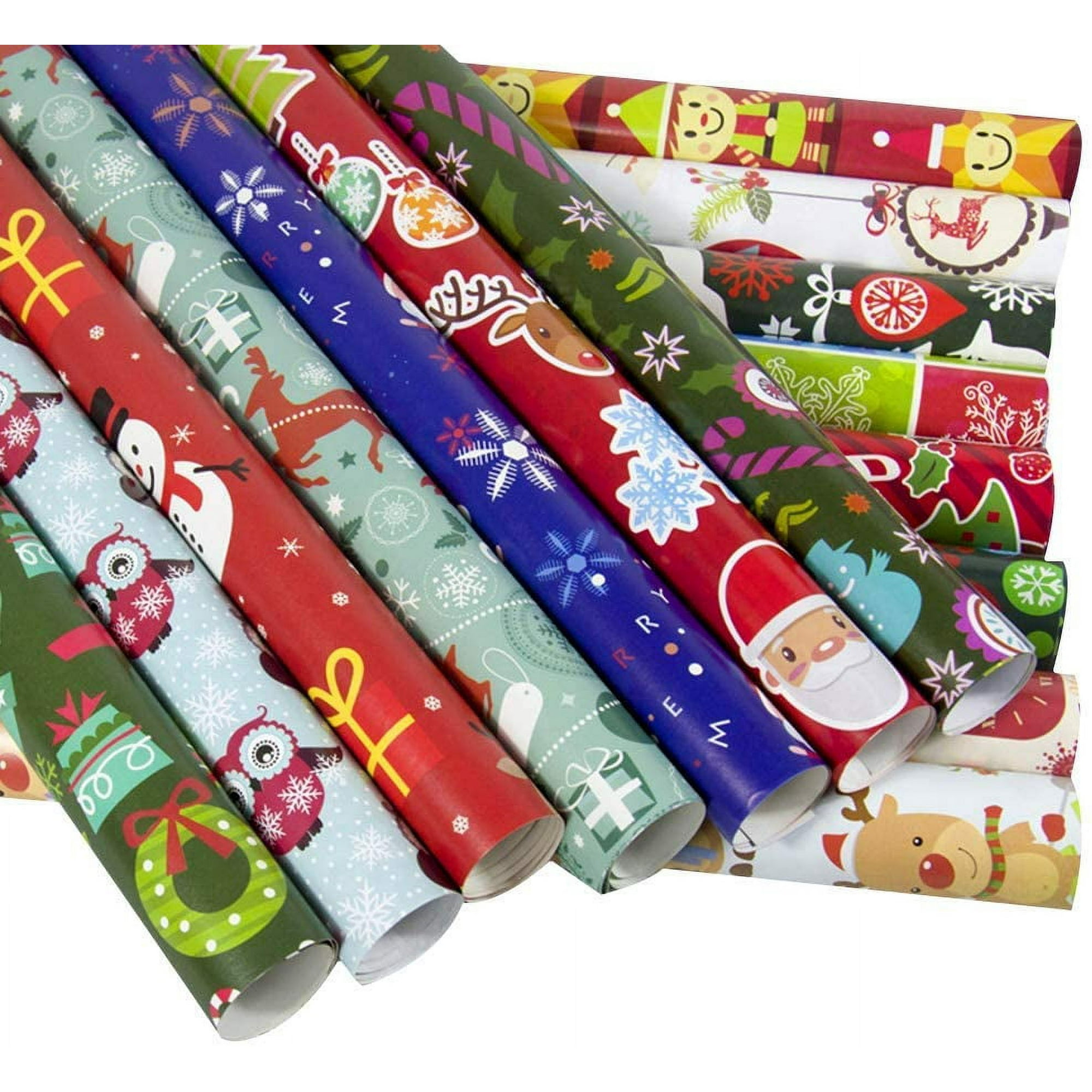 Click here for Lartppy 10pcs Christmas Wrapping Paper Bundle With... prices