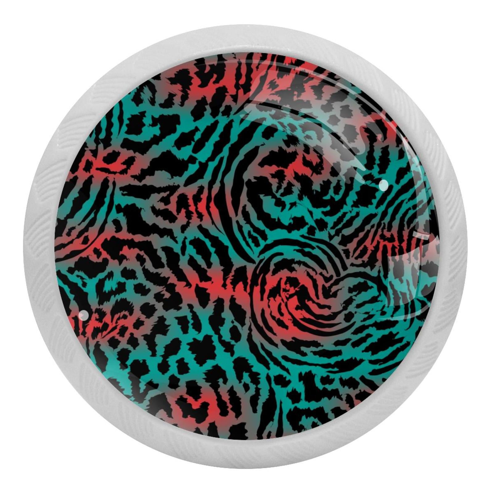 4PCS Round Leopard Cabinet Fluorescence Knob Glowing in the Dark ...