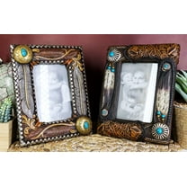 Rustic Western Turquoise Teardrop Gems Scrollwork Patterns 6X4 Picture ...