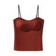 Built in Bra Tank Tops for Women Seamless Camisole Tops (Red XL ...