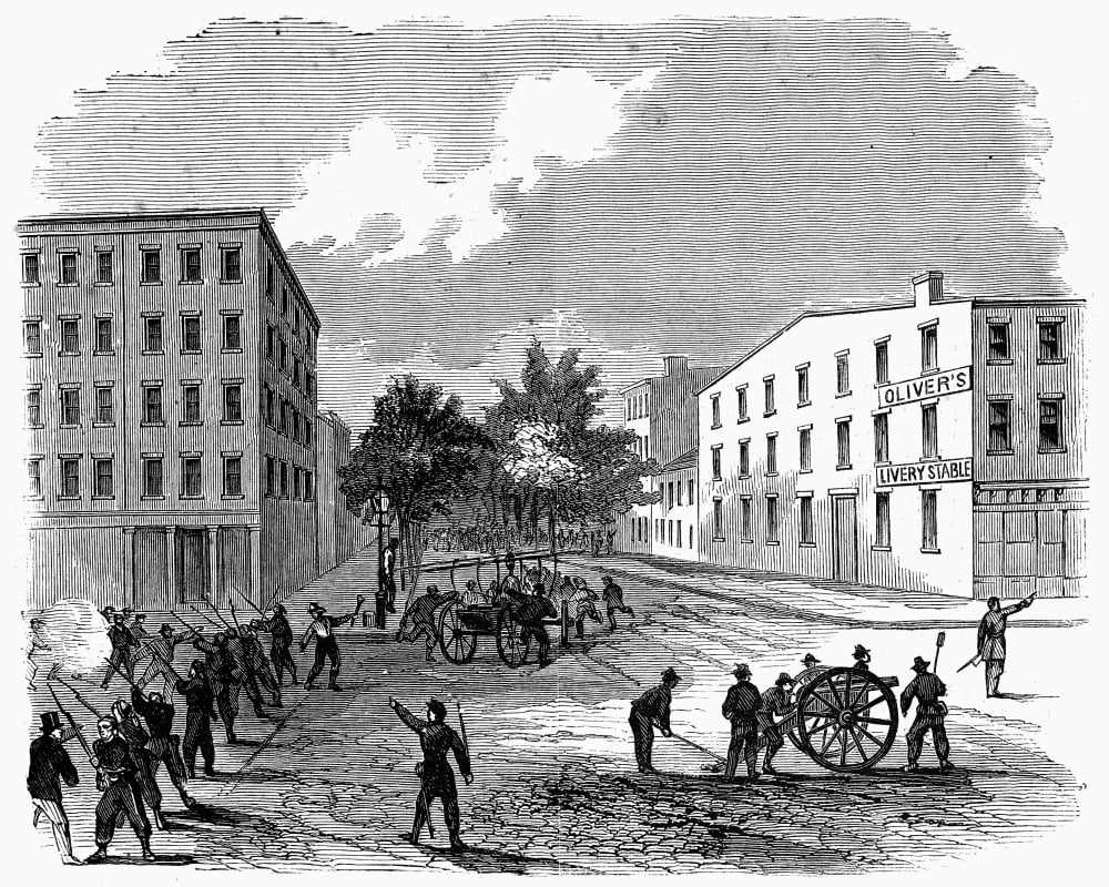 Civil War Draft Riots Nthe Rioters Repulsed At The Corner Of 7th