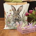 Cevemin Easter Bunny Floral Pillow Cover - Polyester Fiber Decorative ...