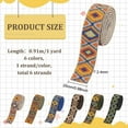 6 Strands 6 Styles Flat Ethnic Style Polyester Elastic Cord Rhombus ...