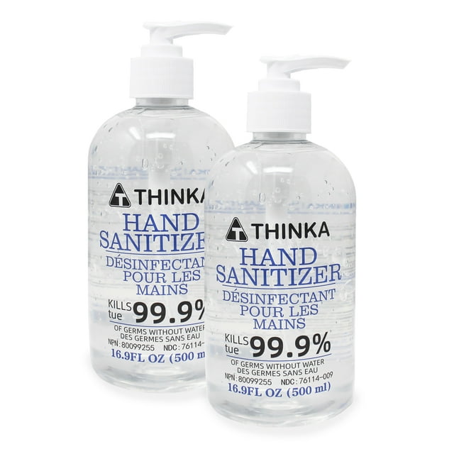 [2 bottles] Thinka Hand Sanitizer 70% Ethyl Alcohol (500ml) - USP Grade ...