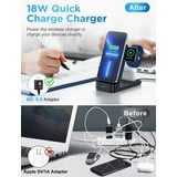 Qi-Certified 3 in 1 Fast Wireless Charger for iPhone 14/13/12/11/Pro Max, Apple Watch, Airpods ...