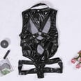 Munlar O Ring Womens Lingerie Leather Sheer Teddy Bodysuit Naughty For