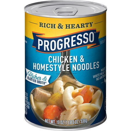 Progresso Rich and Hearty Chicken and Homestyle Noodles Soup, 19 oz - Walmart.com