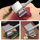 LONGHEXINA Dual-Sided Meat Mallet with Rubber Grip Handle for Steak ...