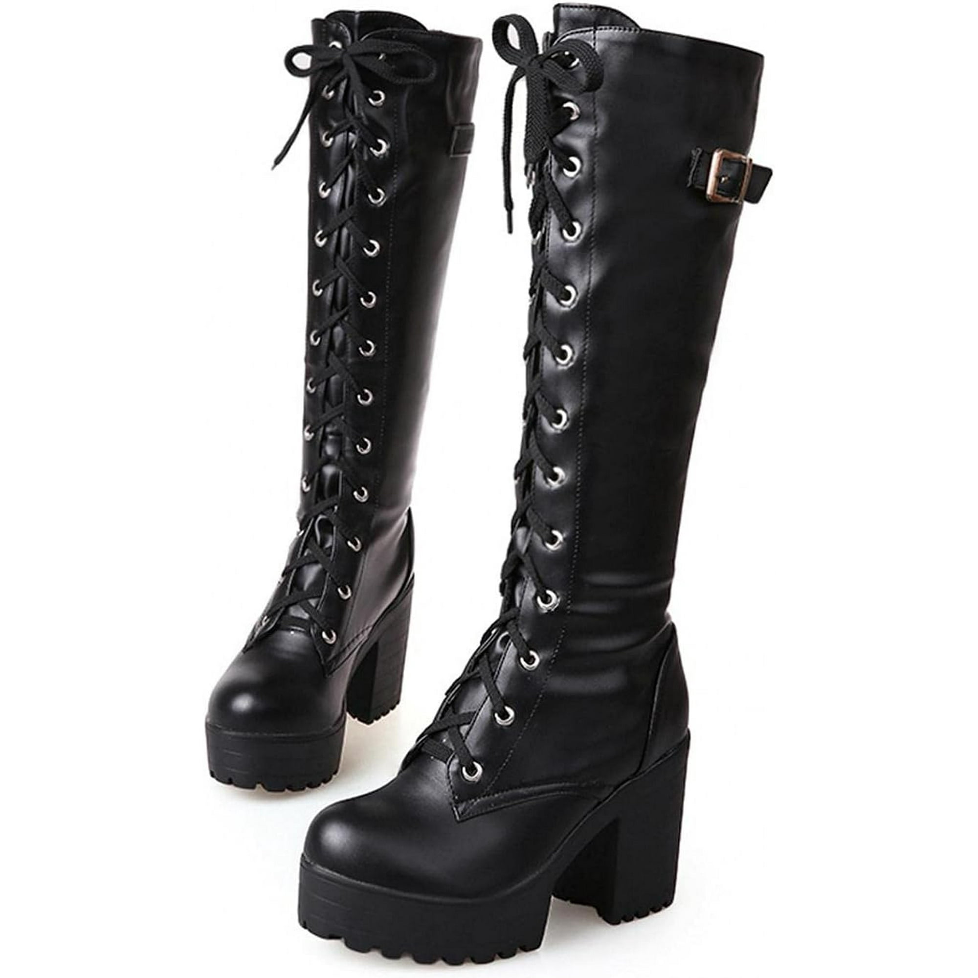 Click here for Ghsdfbb Platform Knee High Combat Boots For Women... prices