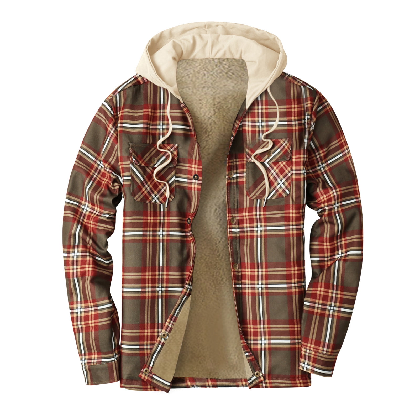 Click here for Rkstn Mens Winter Jacket Thick Quilted Plaid Print... prices