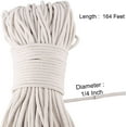 ZEONHAK 328 Ft Twisted Cotton Rope Spool, 1/4 Inch Off-White Braided ...