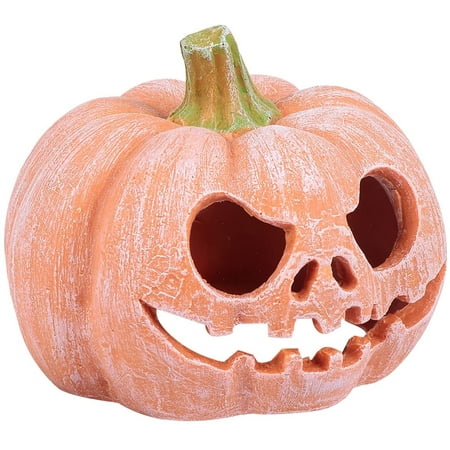 Aquarium Ornament Decorations- Pumpkin Shape Fish Tank Decor, Resin ...