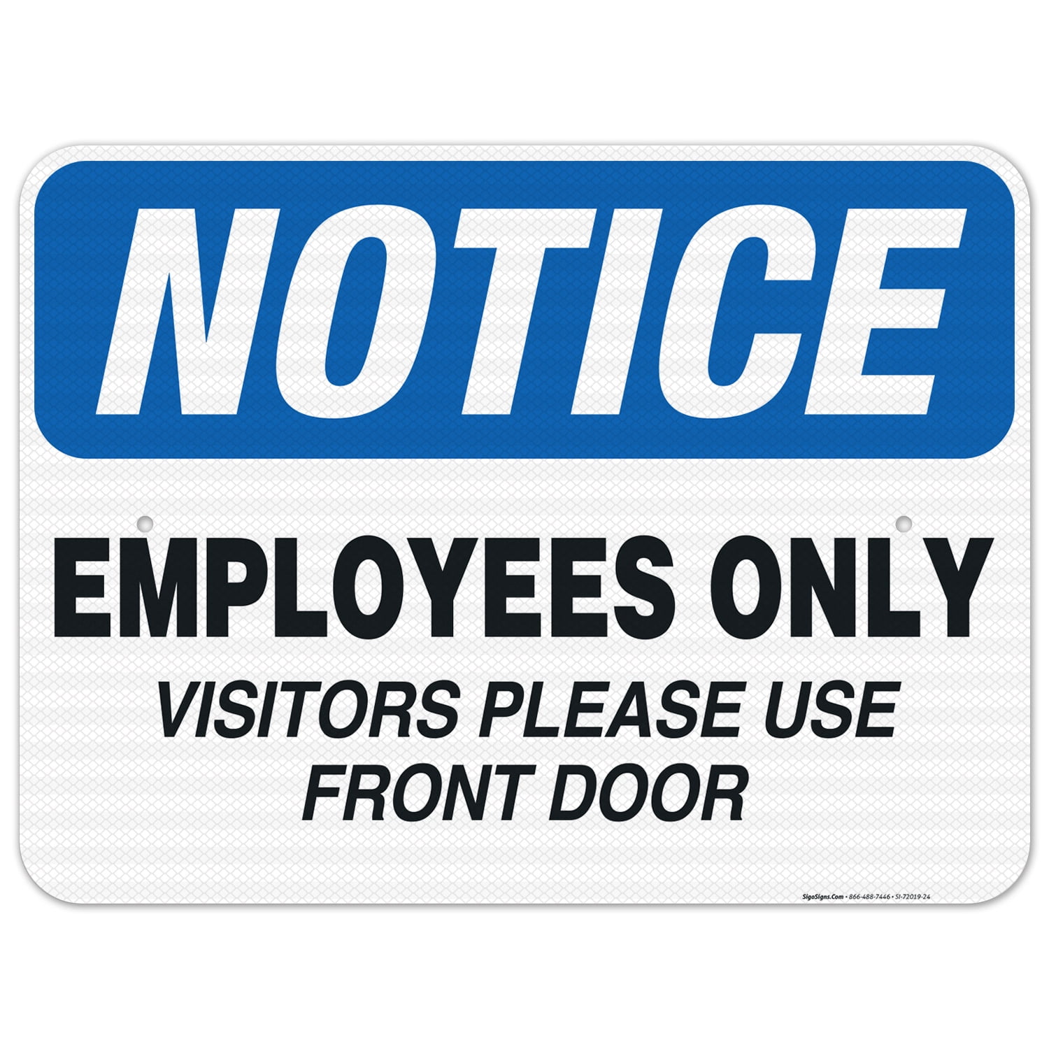 Employees Only Sign, Visitors Please Use Front Door Sign, - Walmart.com
