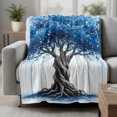 Blue Trees Blanket Soft Cozy Warm Throw Blanket for Couch, Plush Fuzzy ...