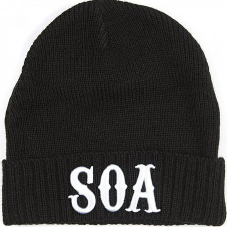 Sons of Anarchy SOA and Anarchist A Symbol Reversible Cuff Knit Beanie ...