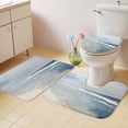Abstract Wave Art Bathroom Rugs Set Light Blue Seaside Oil Painting ...