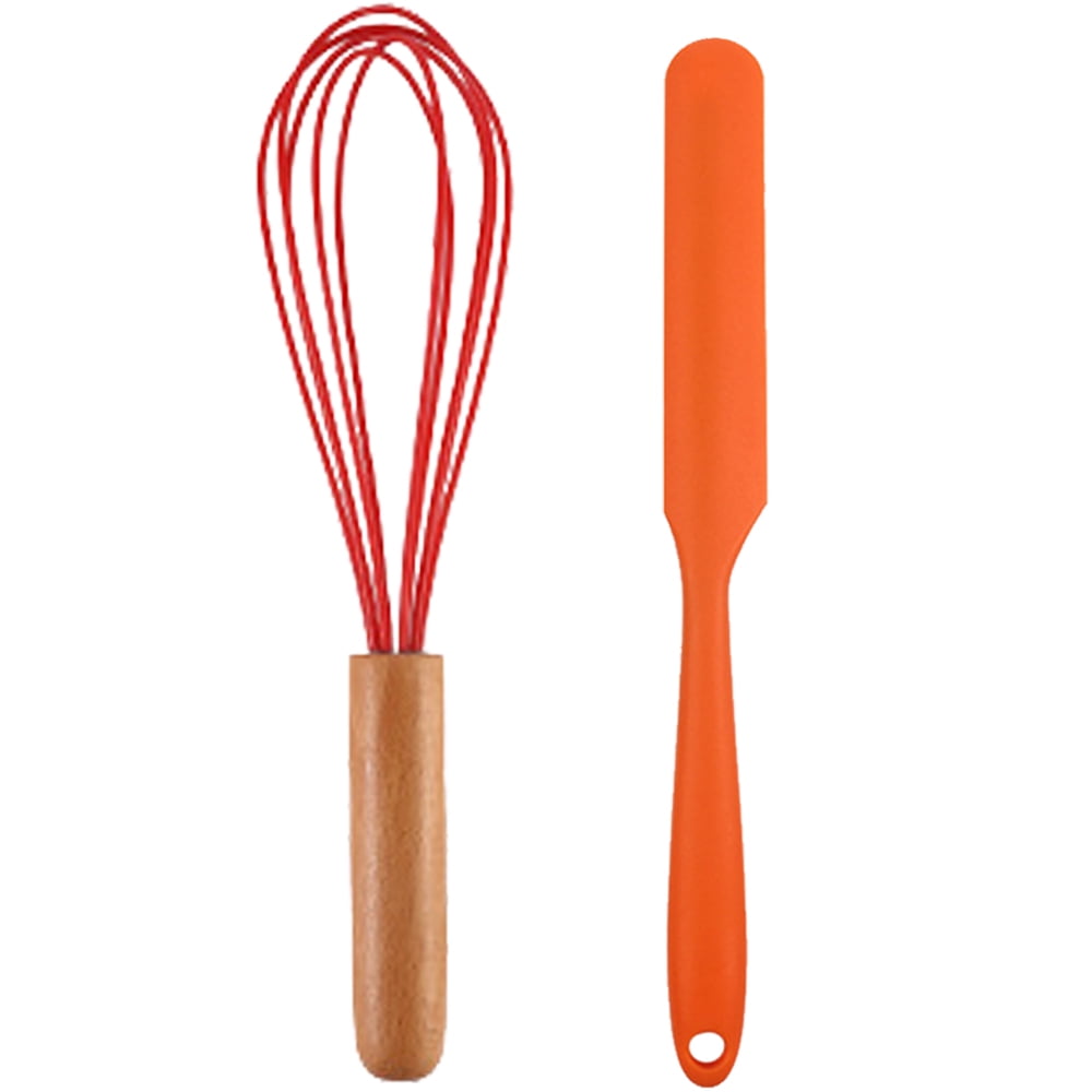 2 Piece Mini Kitchen Utensil Set- Silicone Kitchen Tools with wood ...