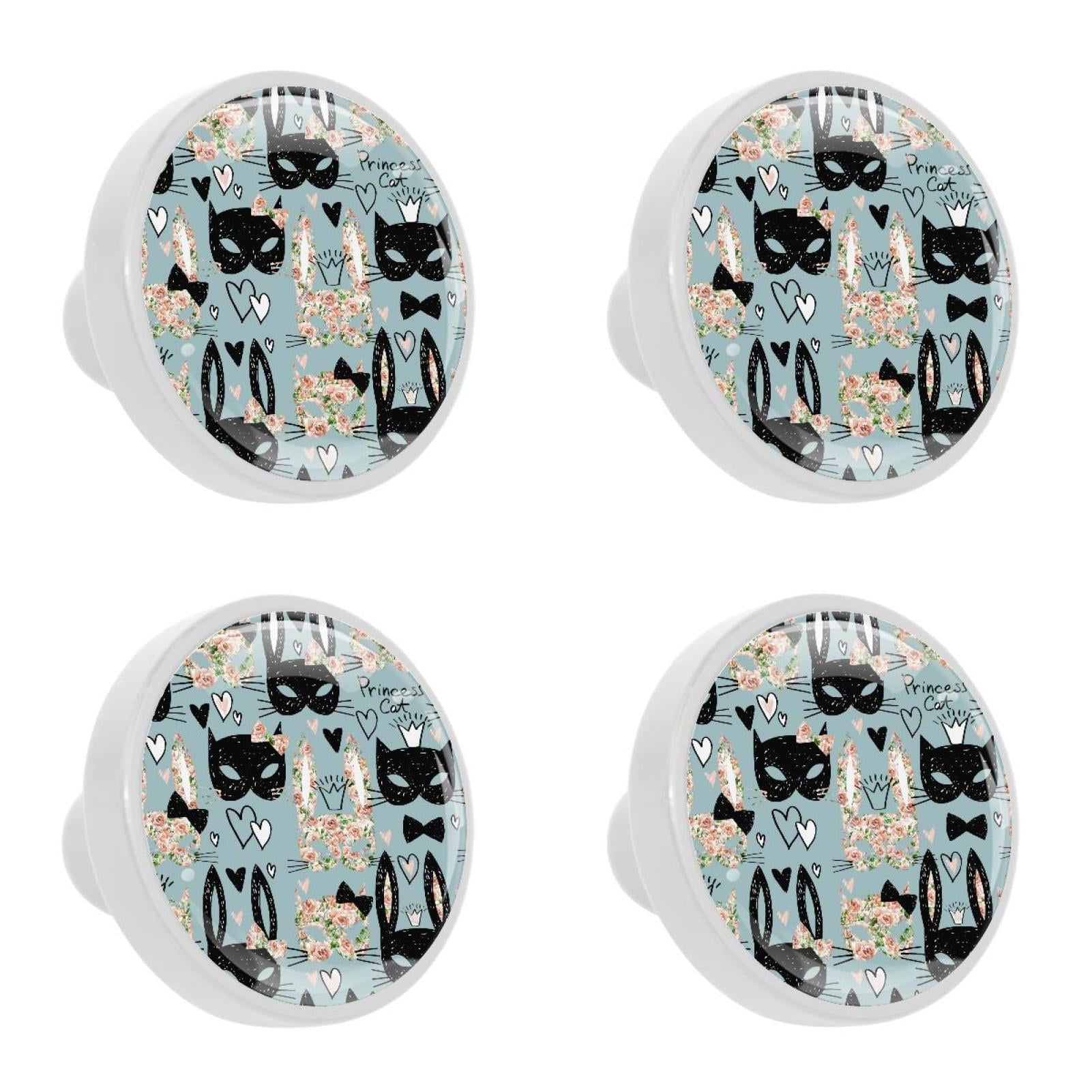 4 Pcs Cat Knobs for Kitchen Cabinet Cupboard Dresser Bookcase Drawer ...