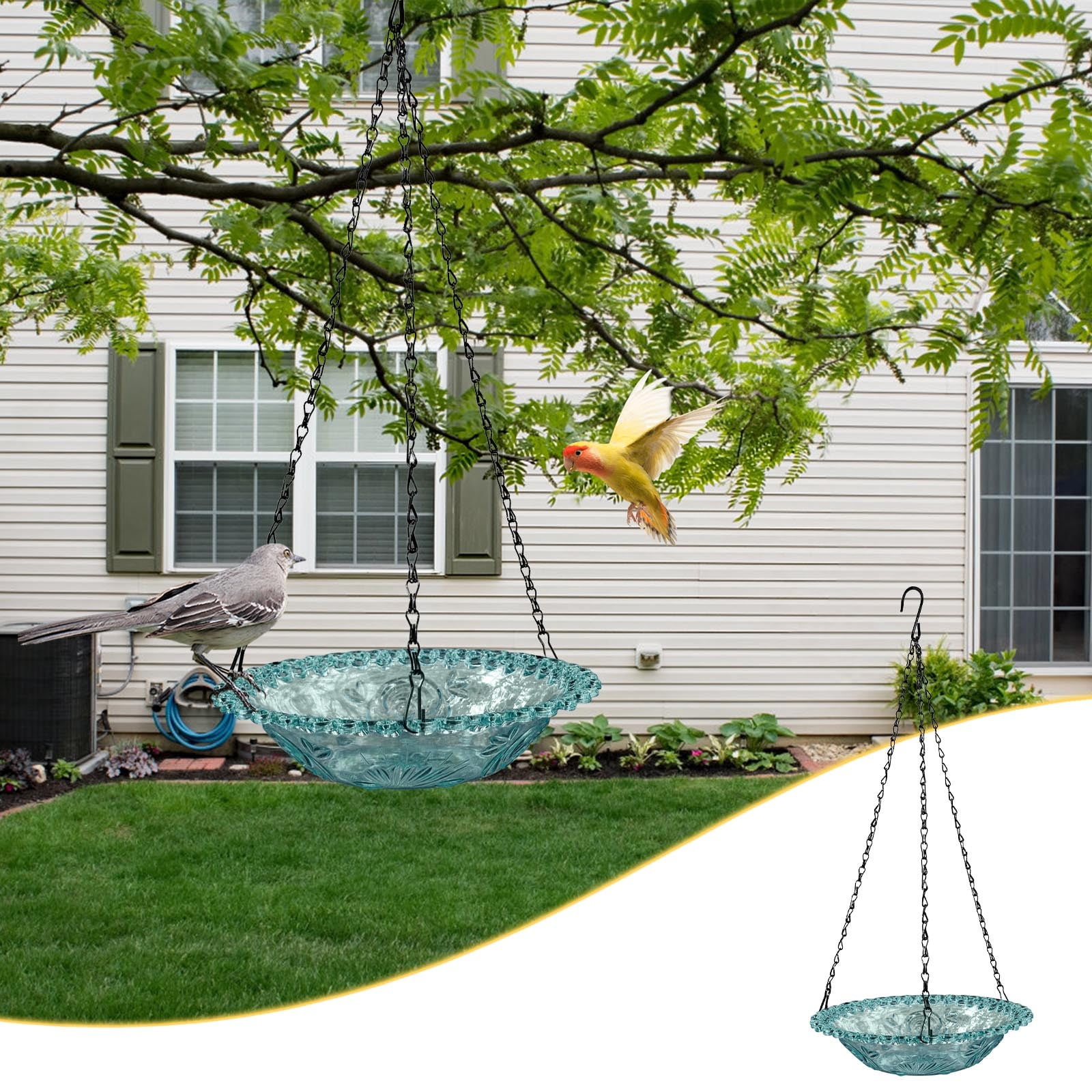 Click here for Eqwljwe Hanging Bird Bath For Outdoors Heavy Duty... prices