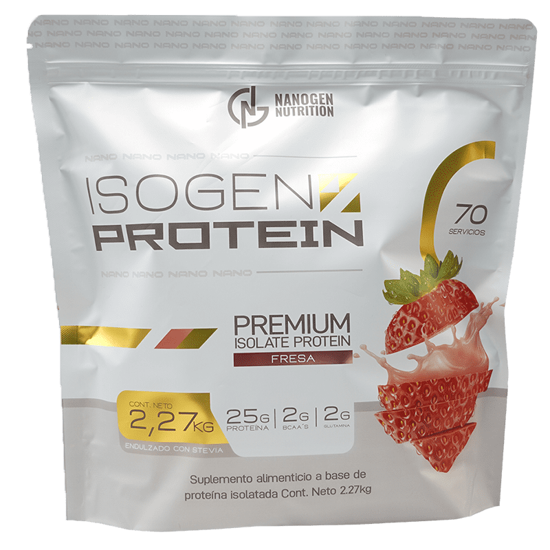 proteina isolate isogen nanogen 2.27kg | 70 servicios | 25gr por ...
