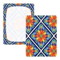 BZSMCE Soft Fitted Cotto Sheets In Fiery Floral Tile Mosaic Pattern ...