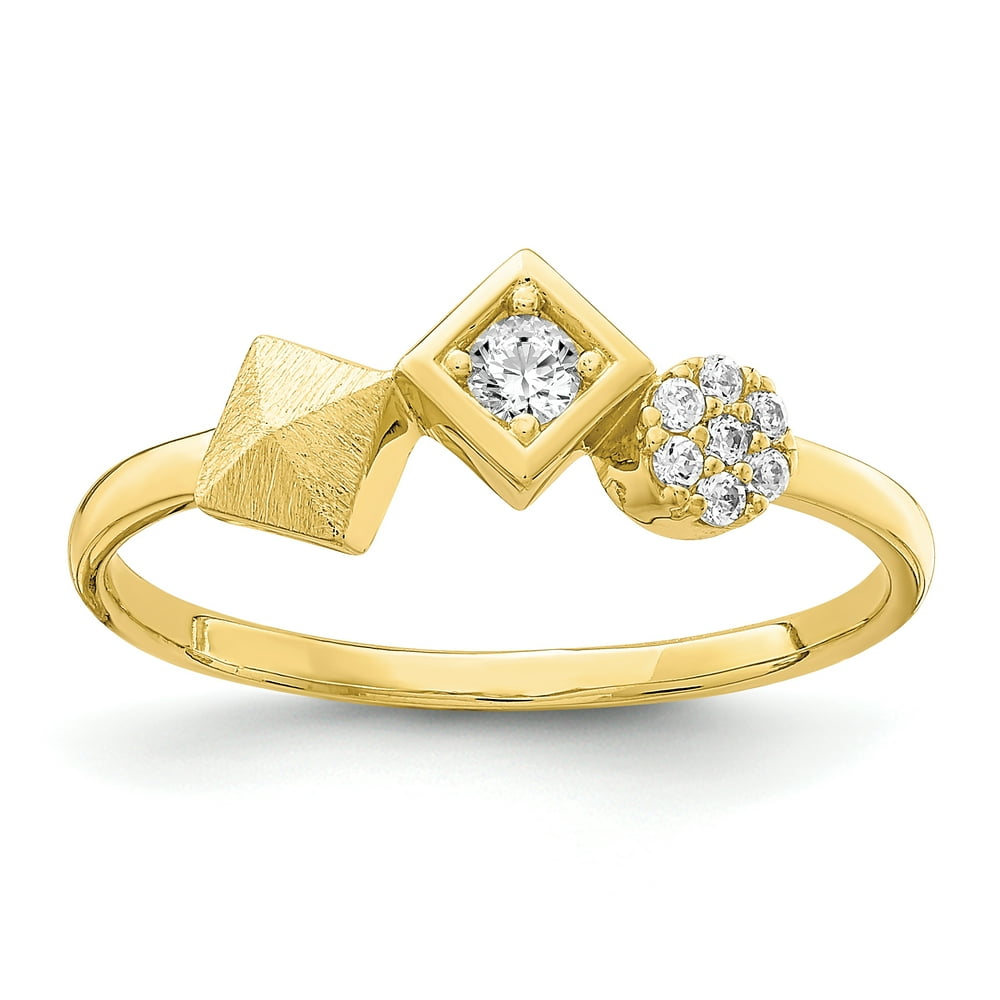 Primal Gold - Primal Gold 10 Karat Yellow Gold Polished and Cubic ...