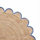 4x4, 5x5, 6x6,feet Natural Jute Scallop Round Rug, Floor Scalloped Edge ...
