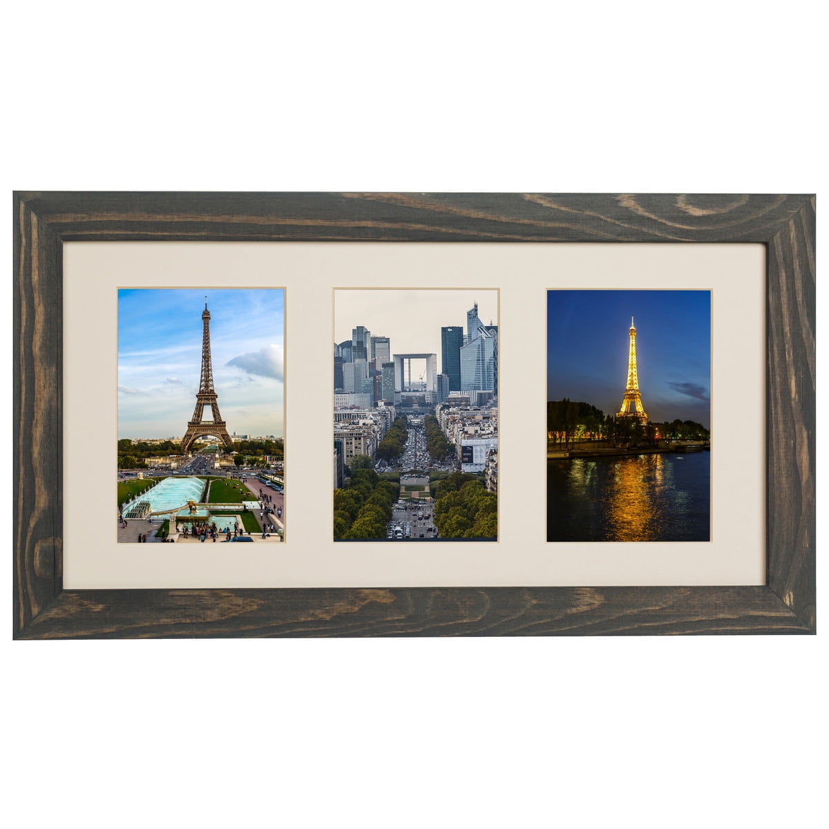 Rustic Solid Wood Collage Photo Frame 8x16 – Display Three (3) 4x6 ...