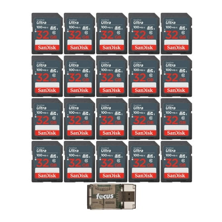 SanDisk 32GB Ultra SDHC UHS-I Memory Card w/High Speed USB Card Reader ...