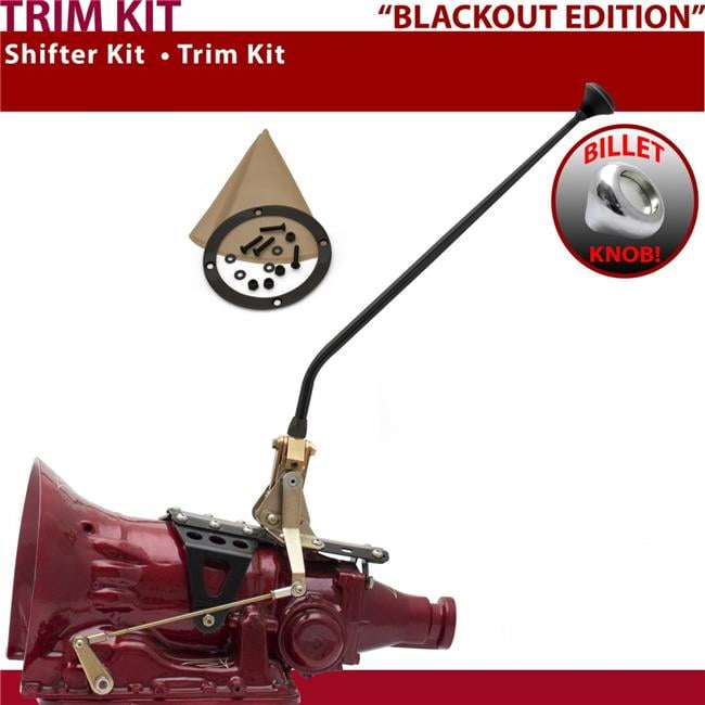 American Shifter AOD Shifter Kit Black 23 in. Trim Kit Push Button Tan ...