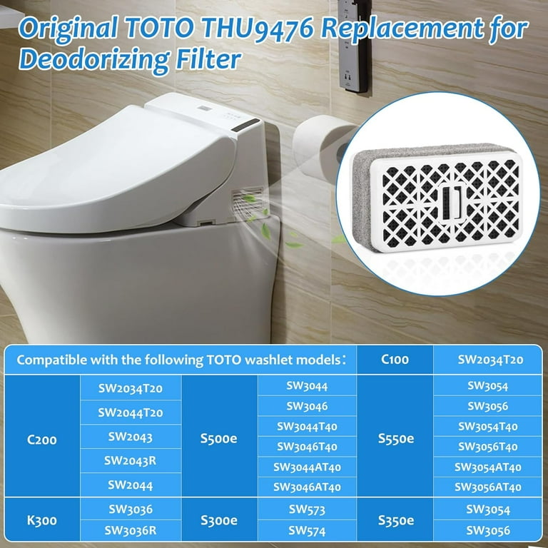 Washlet Replacement Filter TOTO Deodorizer Filter Replacement 2-Pack ...