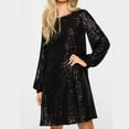 Sequin Dress For Women Dress Long Sleeve Crewneck Sparkly Glitter Mini ...