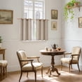 Dark Oatmeal Linen Blend Semi Sheer Curtains 42"W x 36"L (Pack of 2 ...
