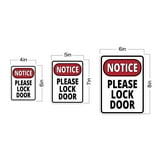 Portrait Round Plus Notice Please Lock Door Wall or Door Sign | Health ...