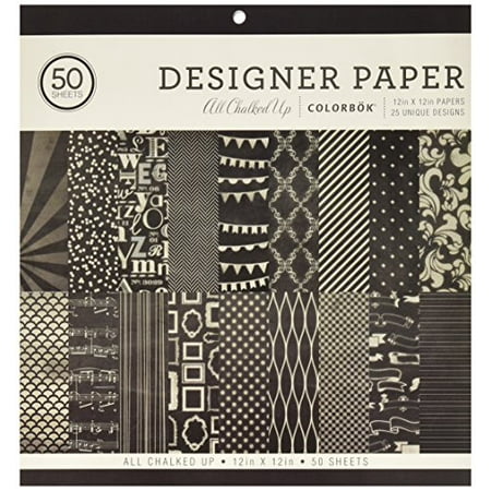 Colorbok 71866A Designer Paper Pad All Chalked Up, 12" X 12" | Walmart ...