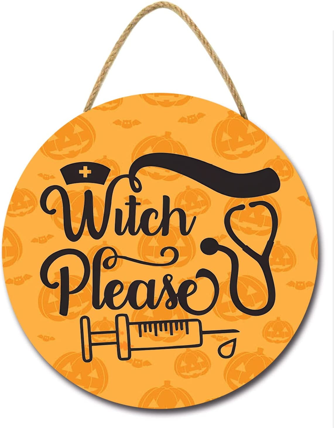 Eveokoki 12" Witch Please Halloween Decoration Halloween Sign for Front ...