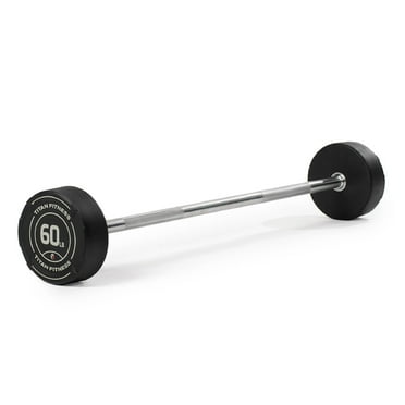 Titan Fitness 20 LB-110 LB Rubber Straight Fixed Barbells, Pre-Loaded ...