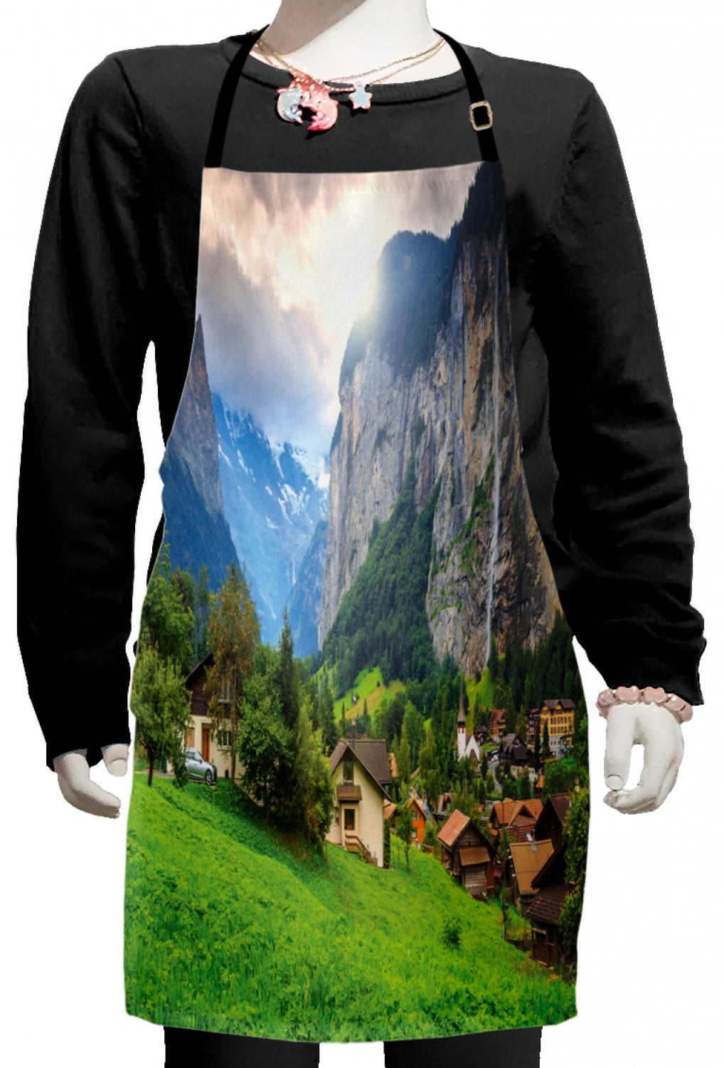 European Kids Apron, Green Fields Touristic Town Lauterbrunnen Bernese ...