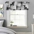 Abstract Block Valance Curtain 1 Panel, Minimalist Black Gray ...