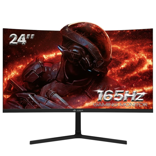 CRUA 24" 144Hz/165Hz Curved Gaming Monitor - FHD 1080P Frameless ...