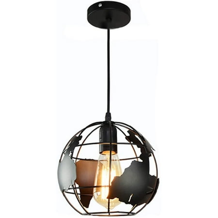 Globe Earth Pendant Light Industrial Earth Shape Globe Map Pendant ...