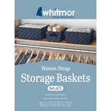 Whitmor Woven Strap Storage Baskets - Set of 3 - Navy - Walmart.com