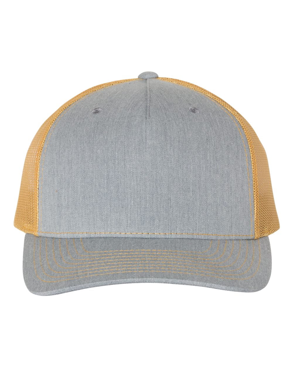 Richardson - Five-Panel Trucker Cap - 112FP - Heather Grey/ Amber Gold ...