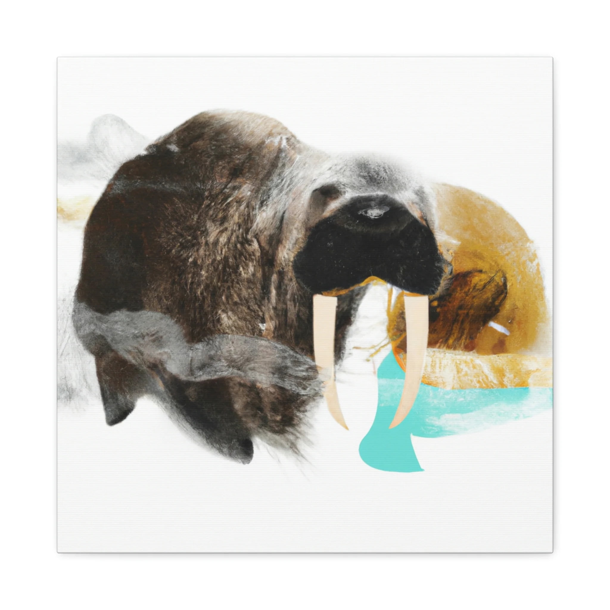 Walrus Amongst the Waves - Canvas - Walmart.com